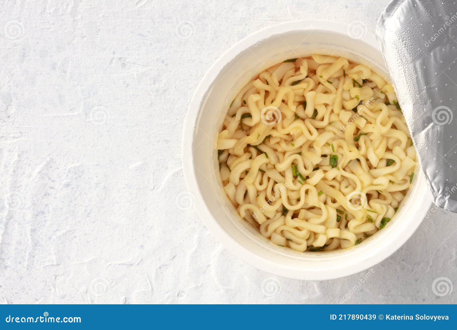 Plastic Cup of Instant Ramen Noodles, Shot from Above Stock Image ...