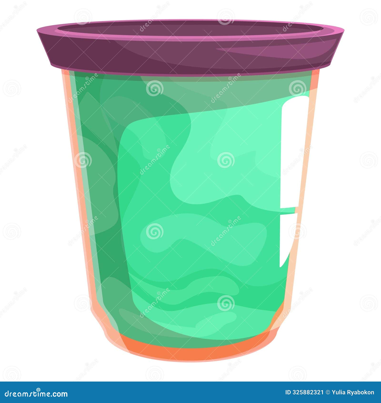 Plastic Cup Overflowing with Green Slime Stock Vector - Illustration of ...