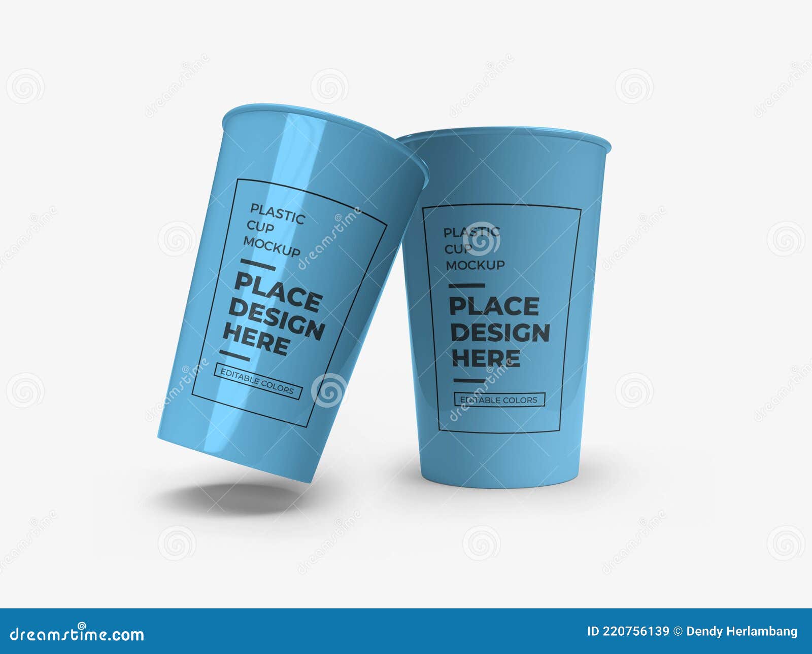 Plastic Cup Packaging 3D Illustration Mockup Scene Stock Illustration ...