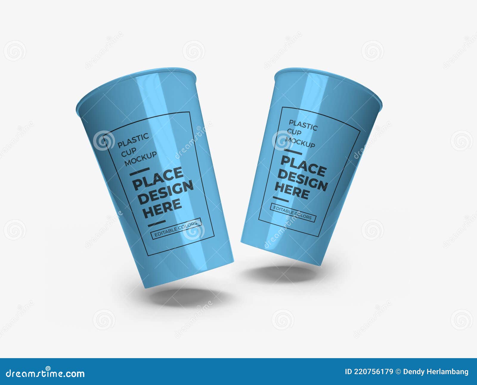 Plastic Cup Packaging 3D Illustration Mockup Scene Stock Illustration ...