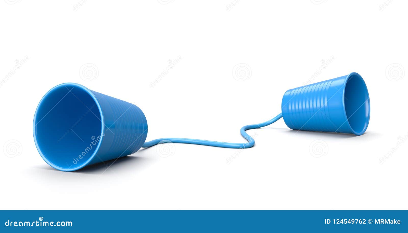 Plastic Cup Phone Isolated on White, Communication Concept Stock ...