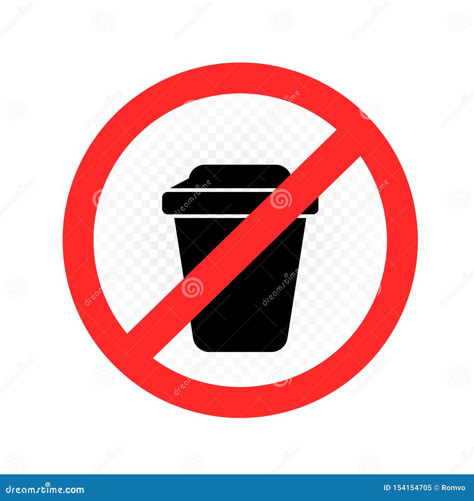 Plastic Cup Prohibition Sign Stock Vector - Illustration of prevent ...