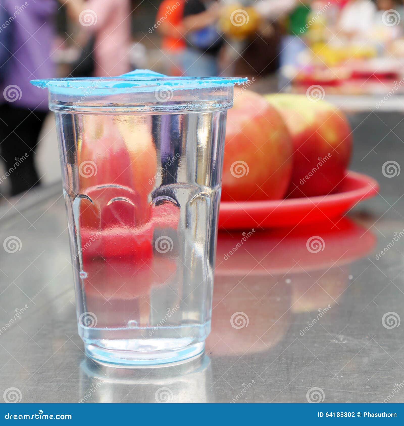 The Plastic Cup of Pure Water on Table Stock Photo - Image of ...
