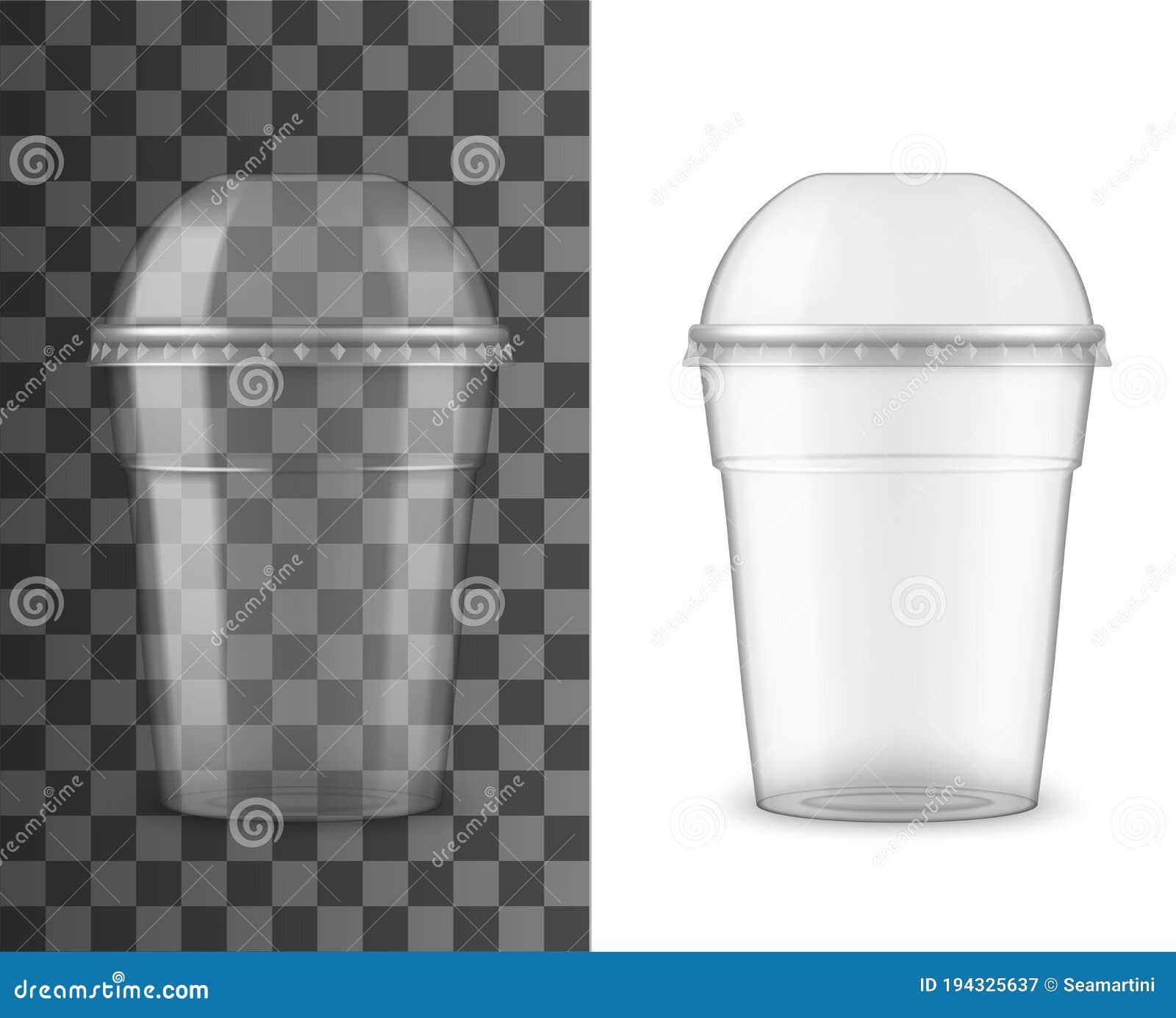 Plastic Cup with Sphere Dome Cap for Cold Drinks Stock Vector ...