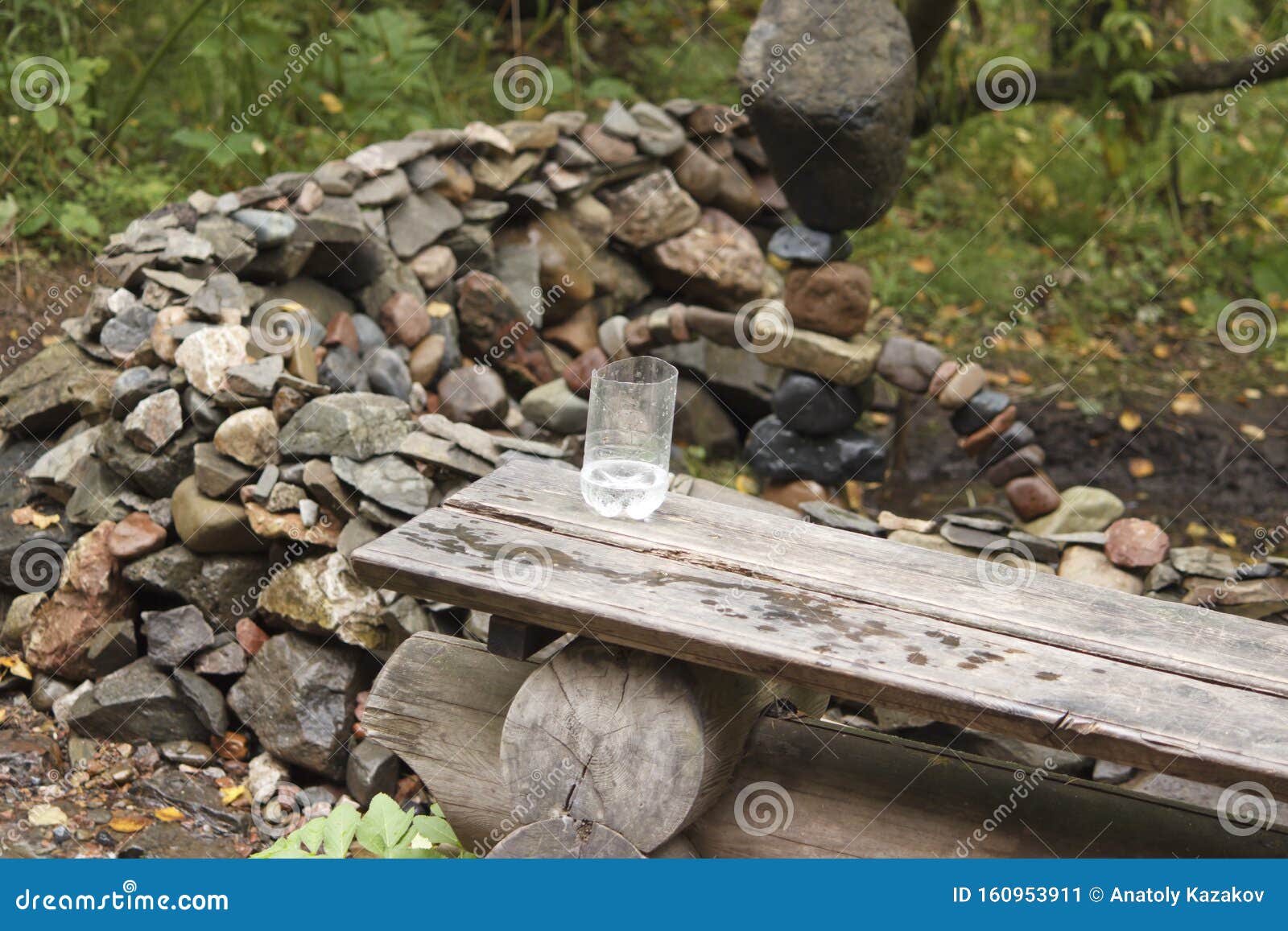 Plastic Cup at the Spring with Water Stock Image - Image of fountain ...