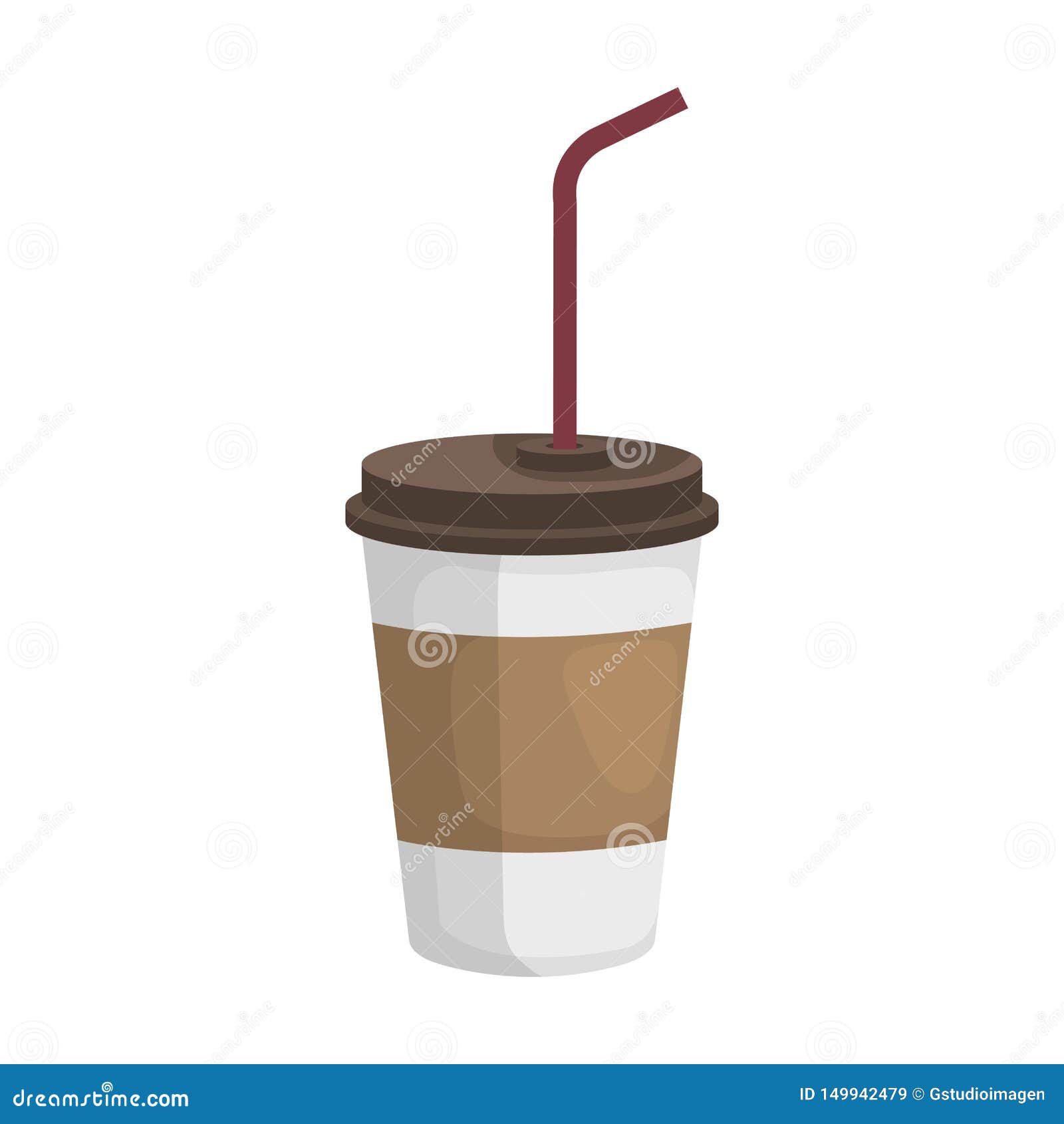 Plastic Cup with Straw Vector Illustration Stock Illustration ...