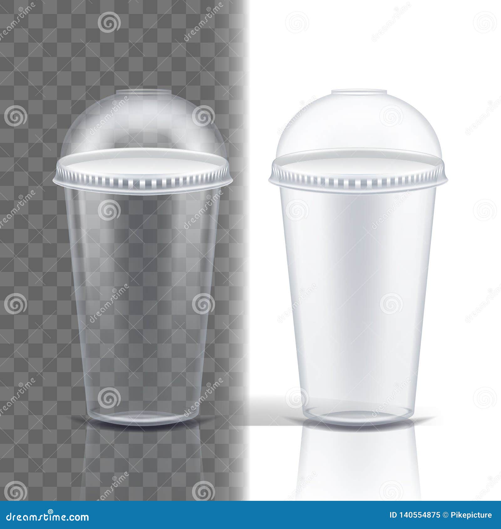 Plastic Cup Transparent Vector. Single Clear. Drink Mug. Disposable ...