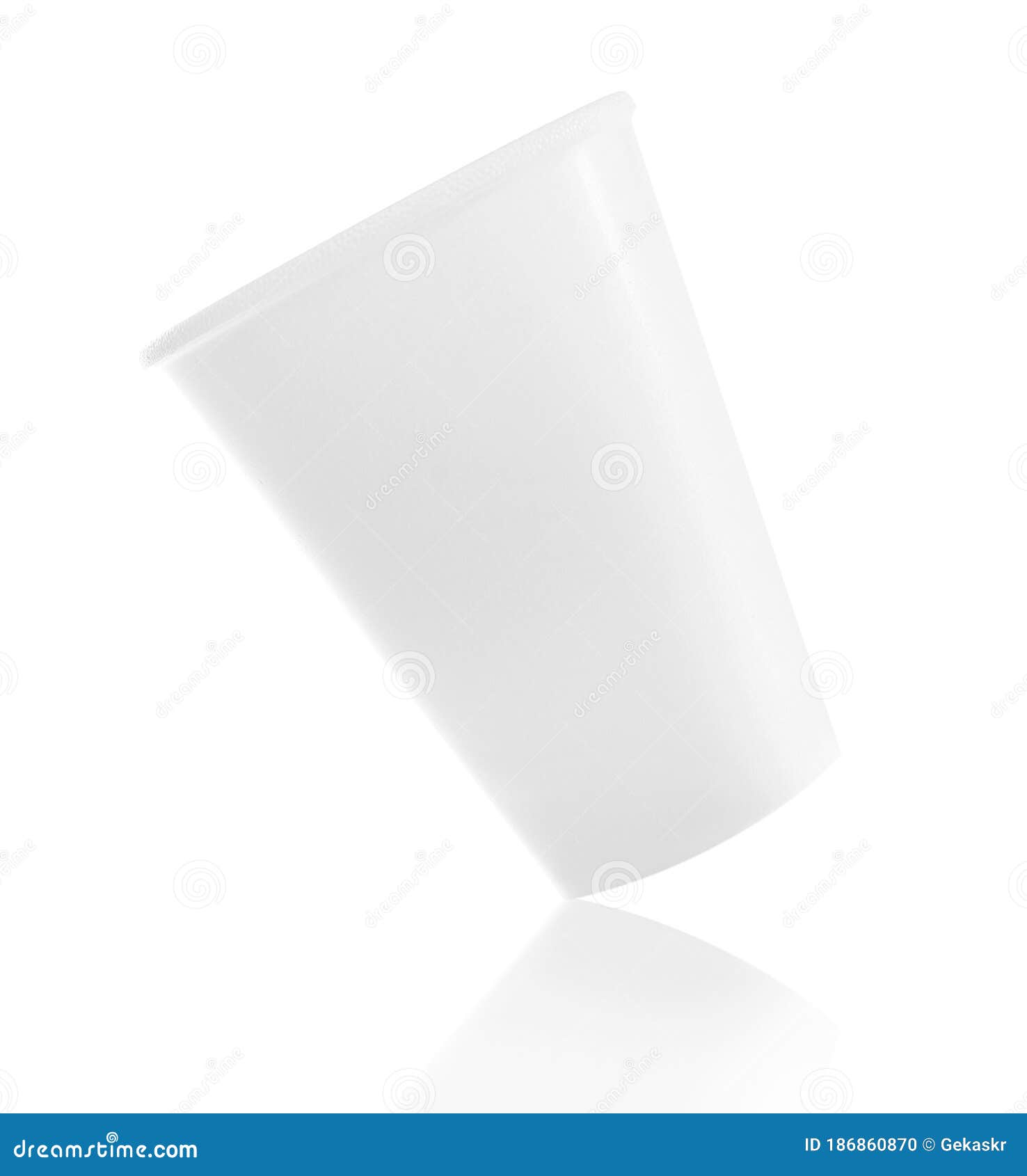 Plastic cup on white stock photo. Image of simple, package - 186860870