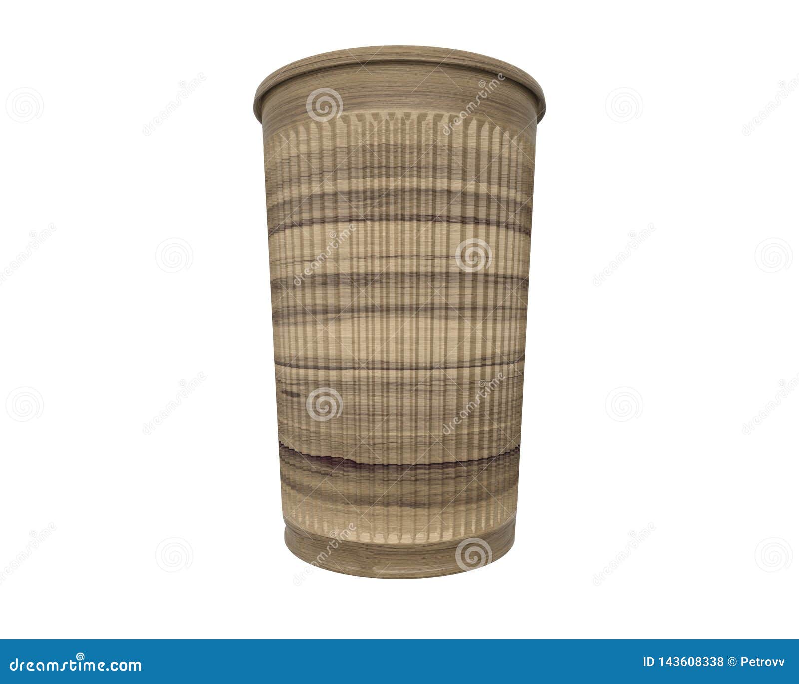 Plastic Cup in Wood Texture Isolated on White Stock Illustration ...