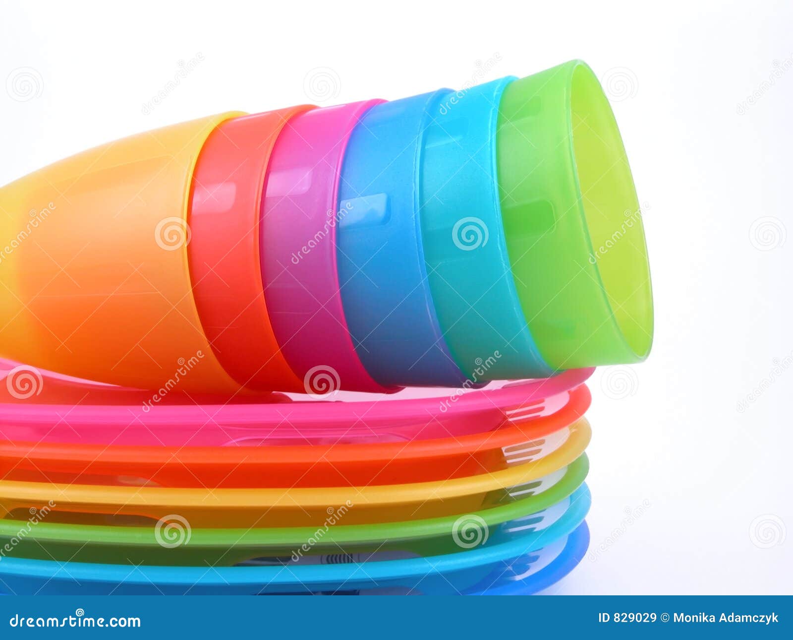 Plastic cups and plates stock image. Image of colourful - 829029