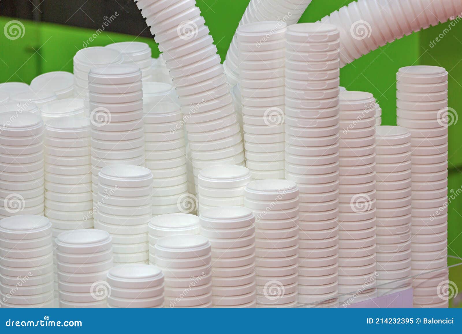 Plastic Cups Production stock image. Image of plastic - 214232395