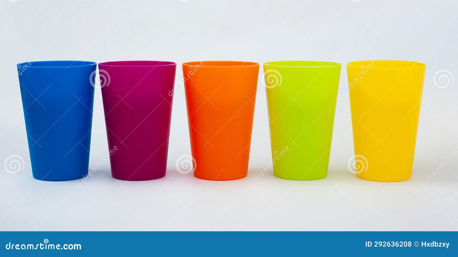 Plastic Cups of Various Color Stock Photo - Image of disposable, beaker ...