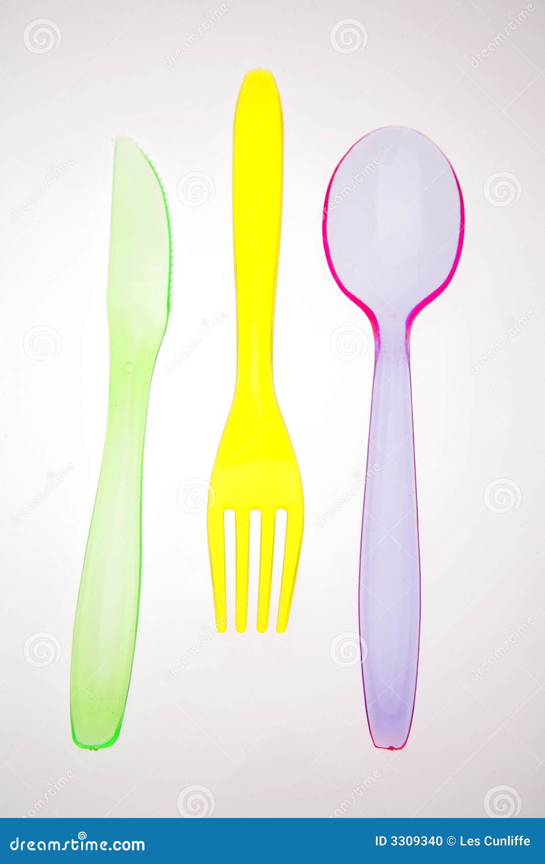 Plastic cutlery stock photo. Image of utensils, table - 3309340