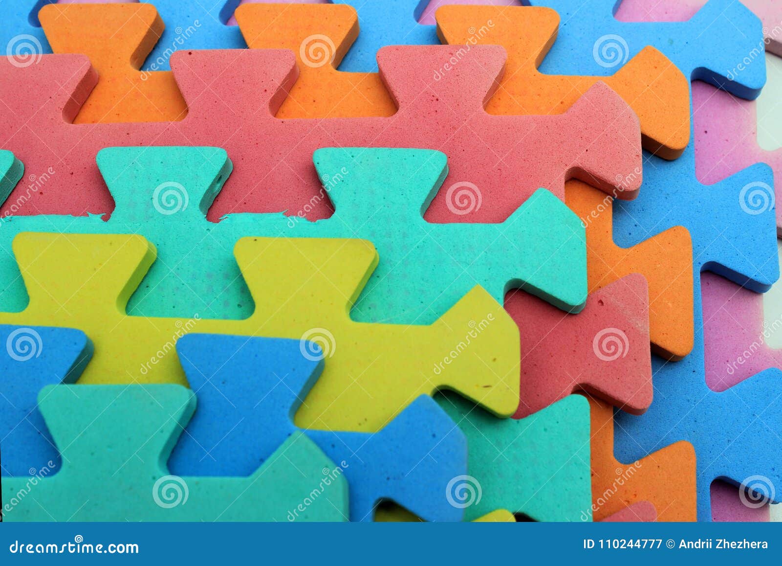 Plastic Cutout Children Jigsaw Puzzle Pieces Stock Image - Image of ...