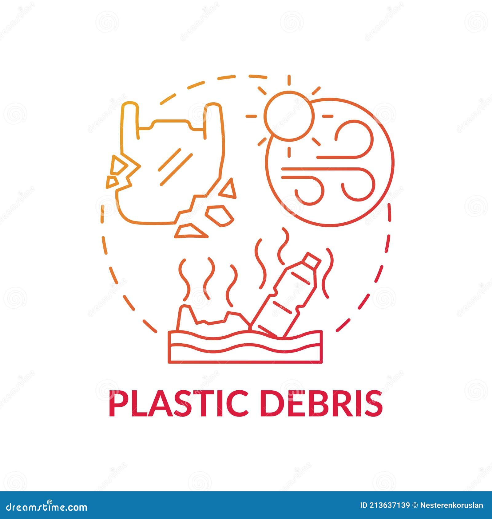 Plastic Debris Concept Icon Stock Vector - Illustration of ...
