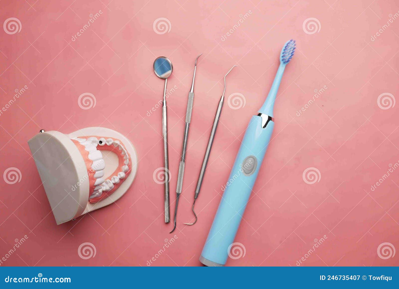 Plastic Dental Teeth Model on Pink Background Stock Image - Image of ...