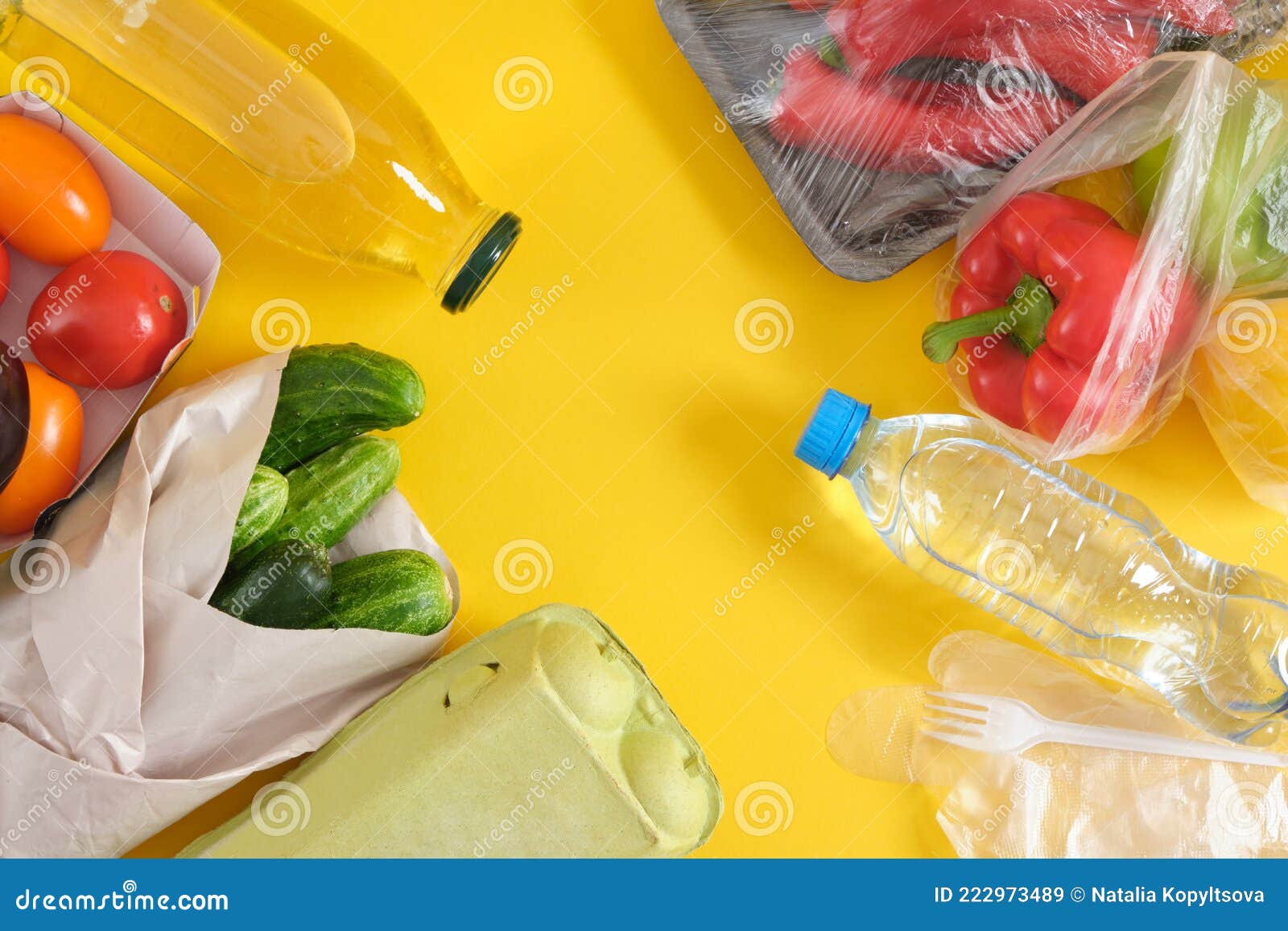 Plastic Disposable Packaging Versus Reusable, No Plastic Concept, Net ...