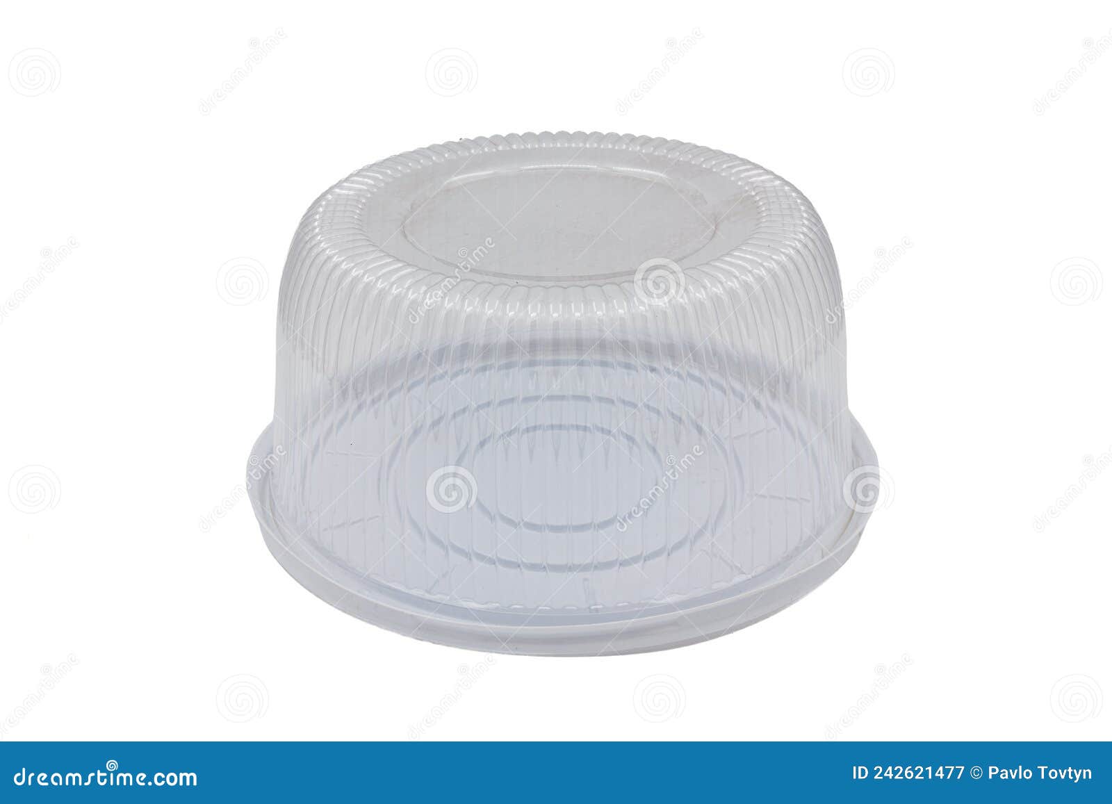 Plastic, Disposable, Round Container for Cakes on a White Background ...