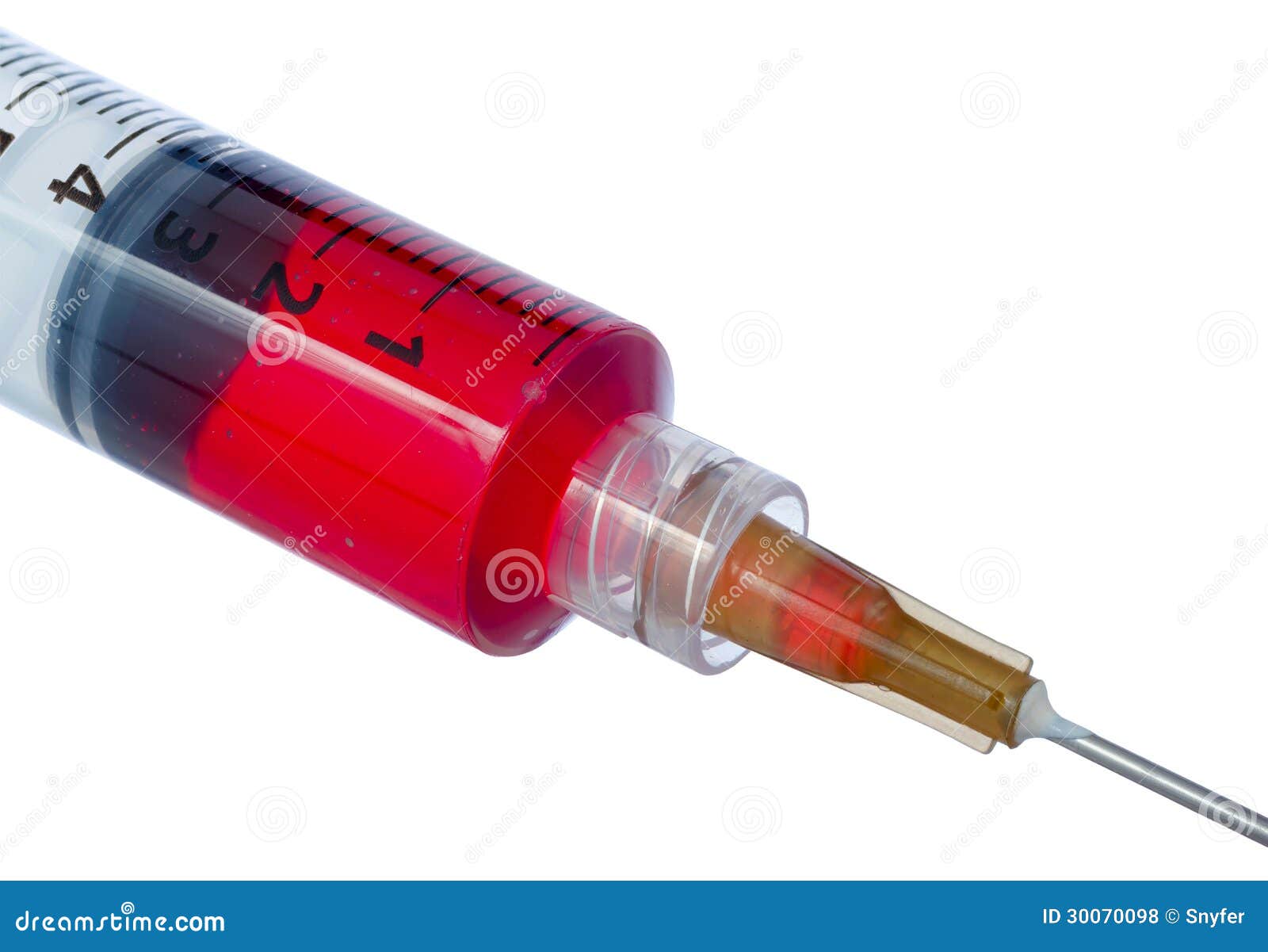 Plastic Disposable Syringe Filled with Red Liquid. Stock Photo - Image ...