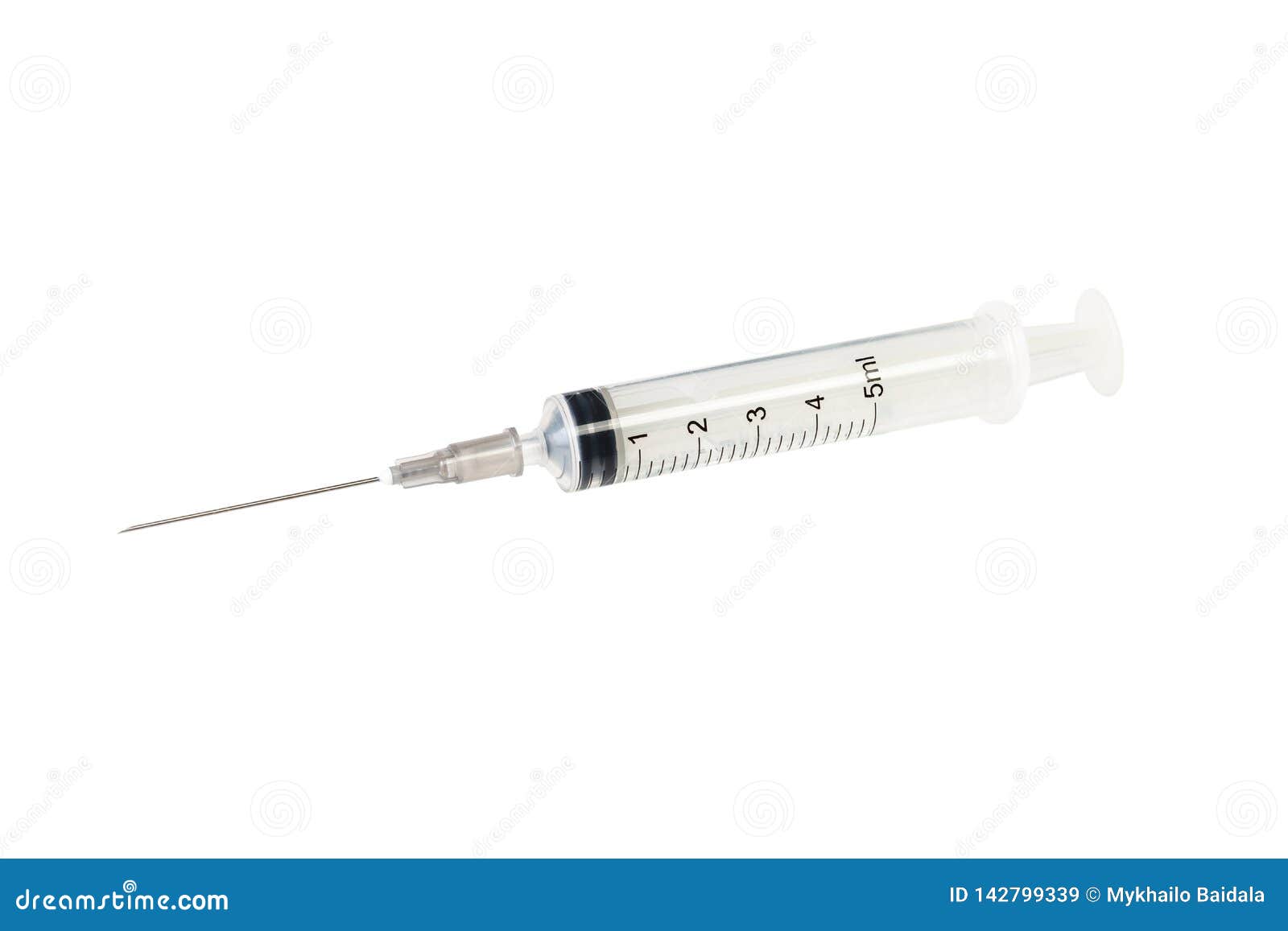 Syringe with Needle in Protective Cap. Isolated on White Background ...