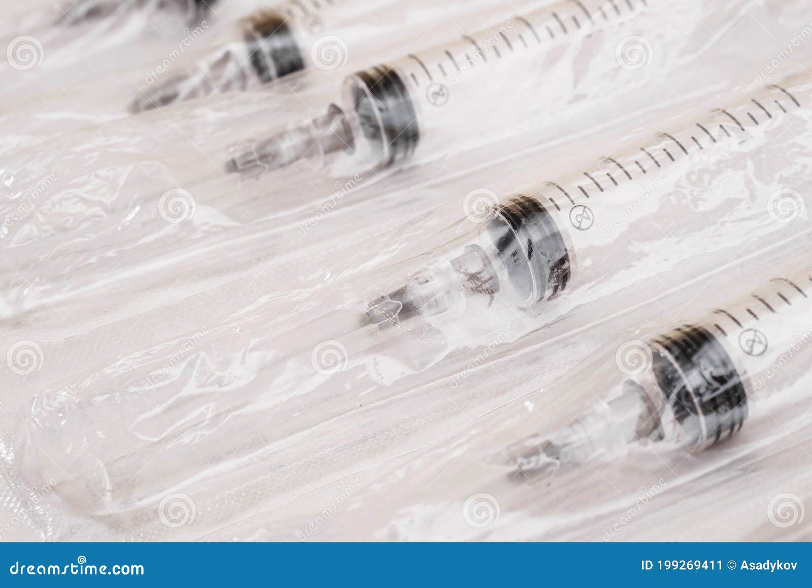 Plastic Disposable Syringes in a Blister Pack Stock Image - Image of ...