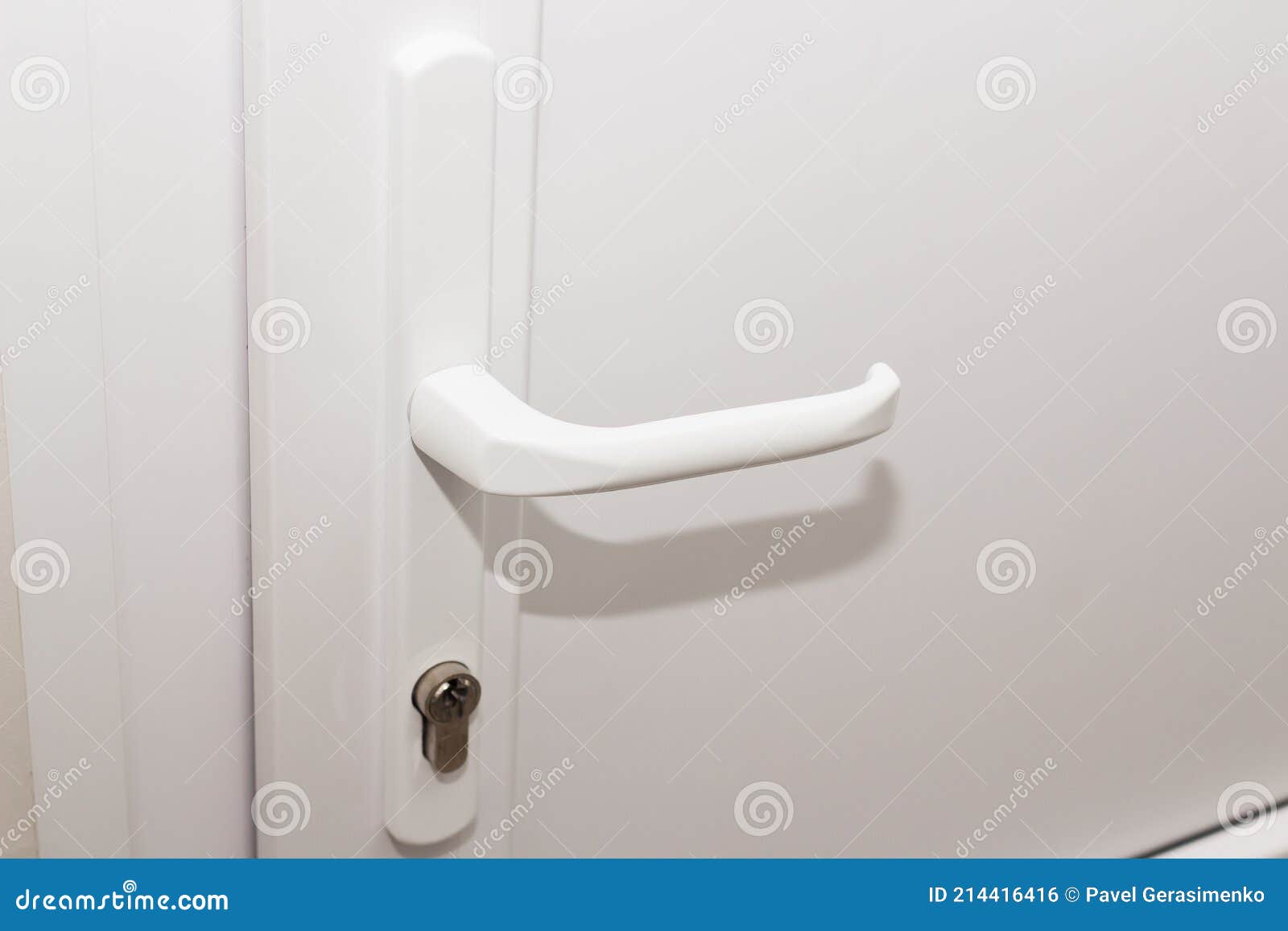 Plastic Door Handle on Door Stock Photo - Image of office, protection ...