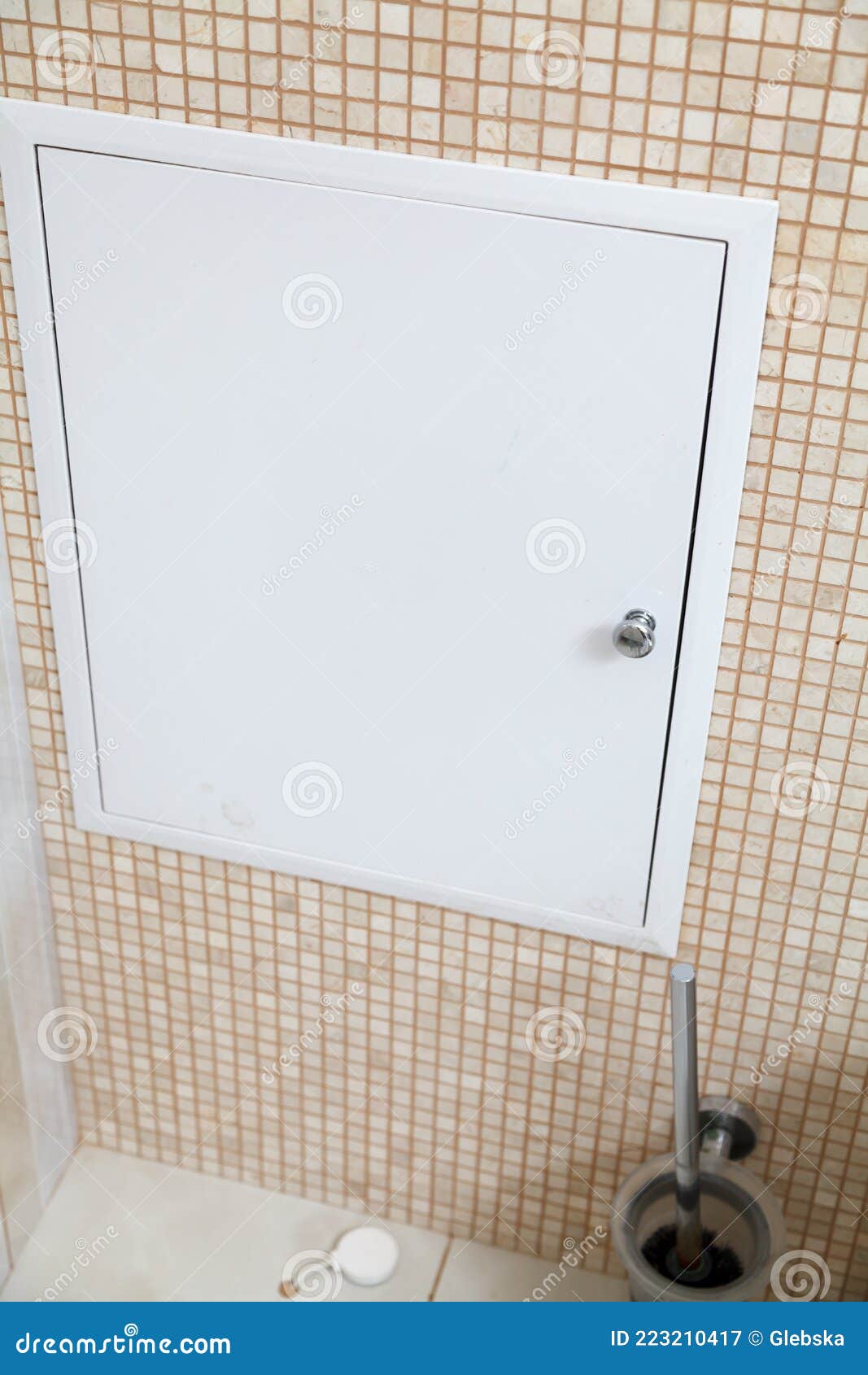 Plastic Rectangular Hatch in Wall Stock Image - Image of pipe, light ...