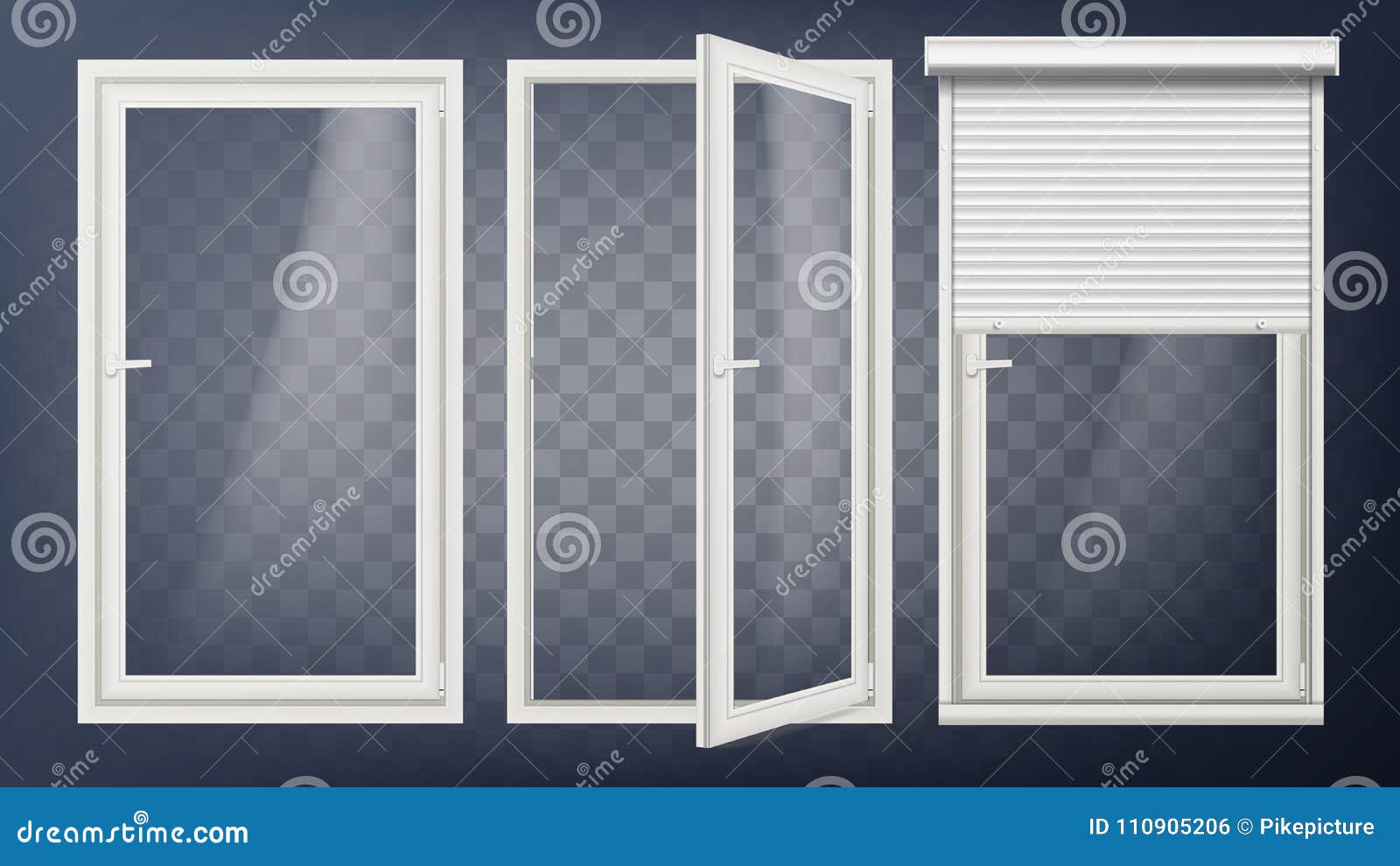 Plastic Door Vector. PVC Plastic Profile. White Empty Roller Shutter ...