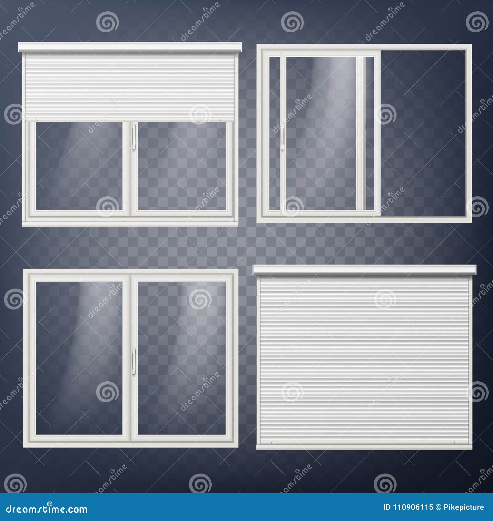 Plastic Door Vector. PVC Plastic Profile. White Empty Roller Shutter ...