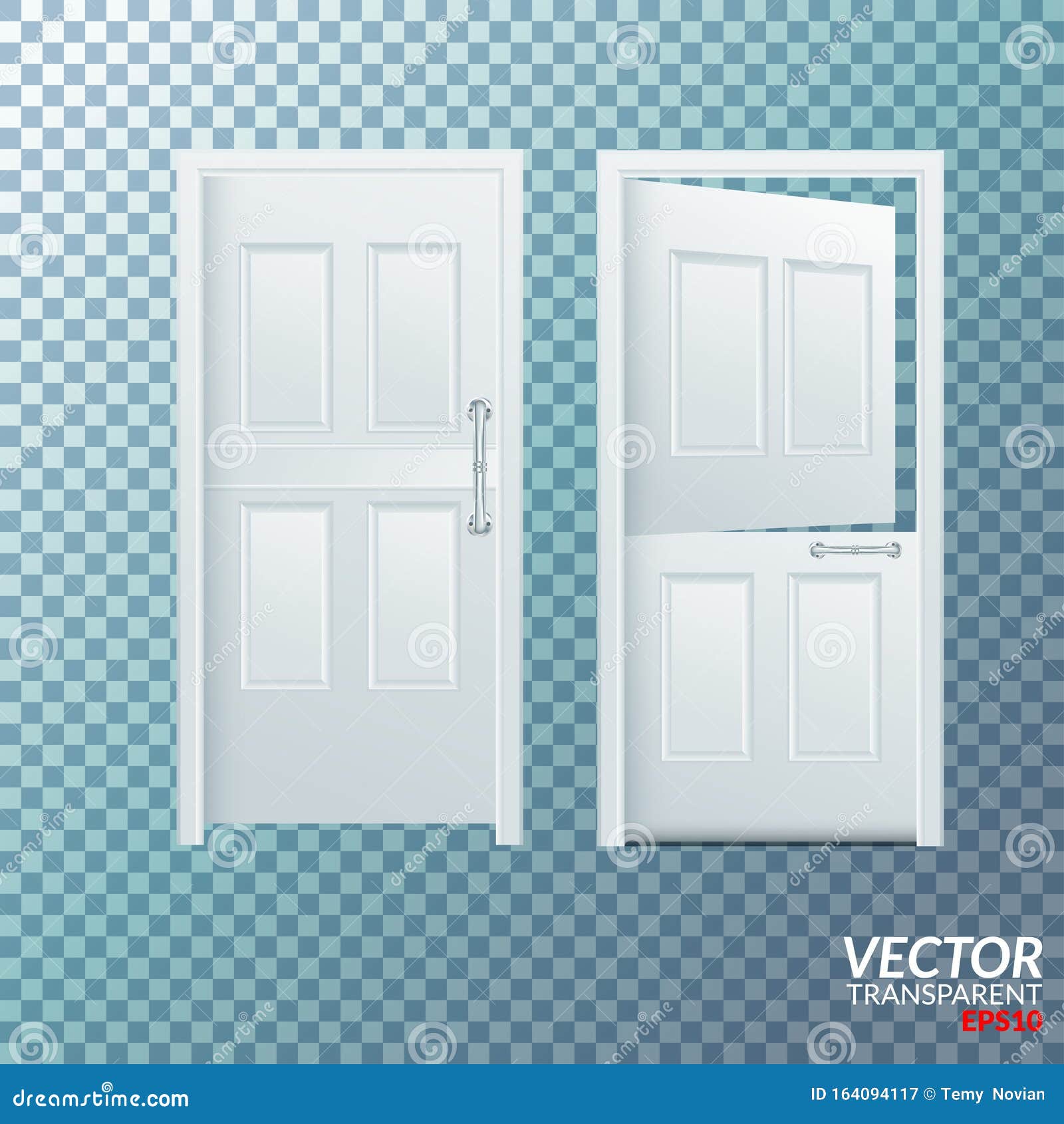 Plastic Door Vector. Sliding. White Roller Shutter. Opened and Closed ...