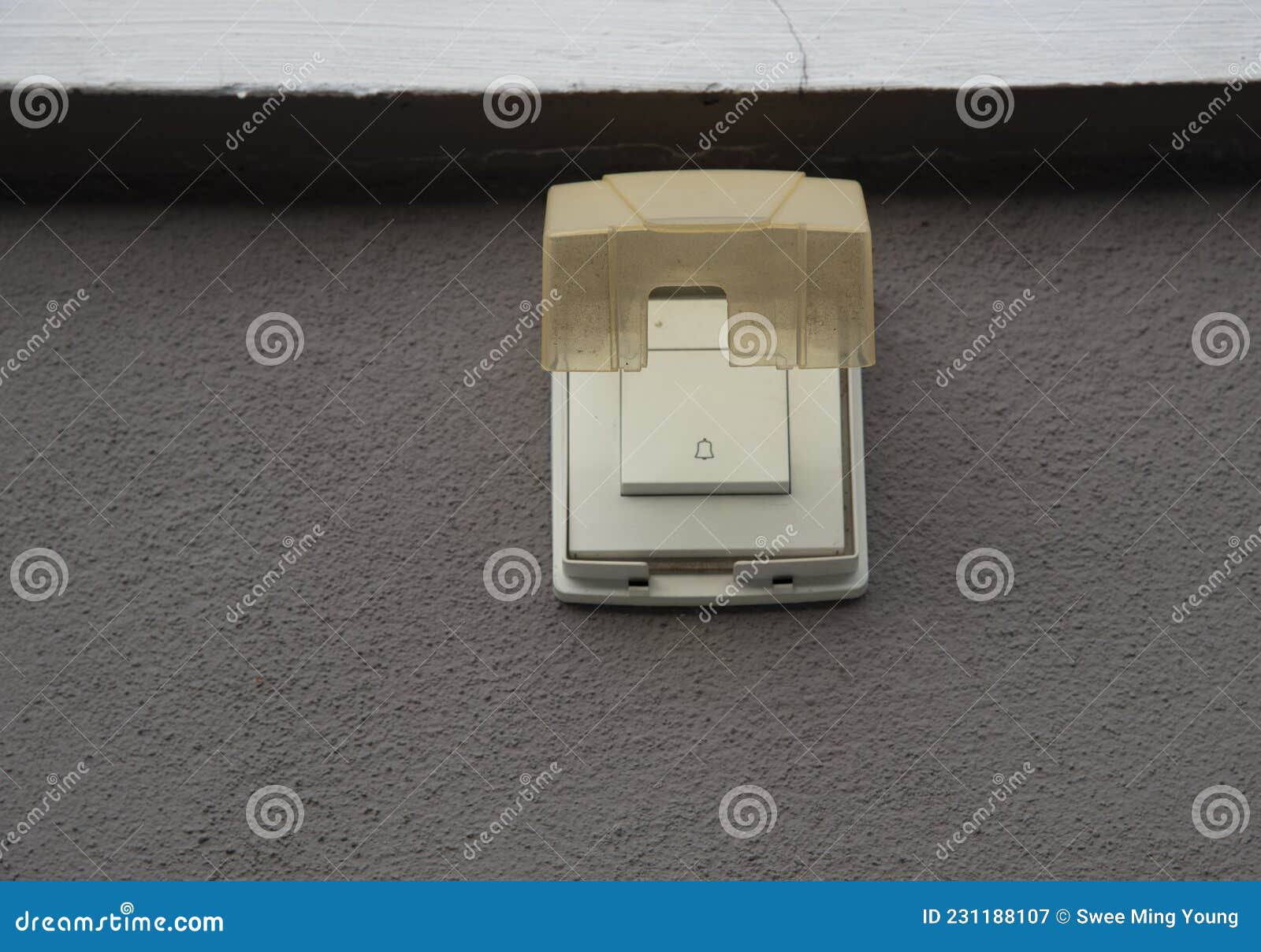 Plastic Doorbell Switch by the Entrance Wall. Stock Image - Image of ...