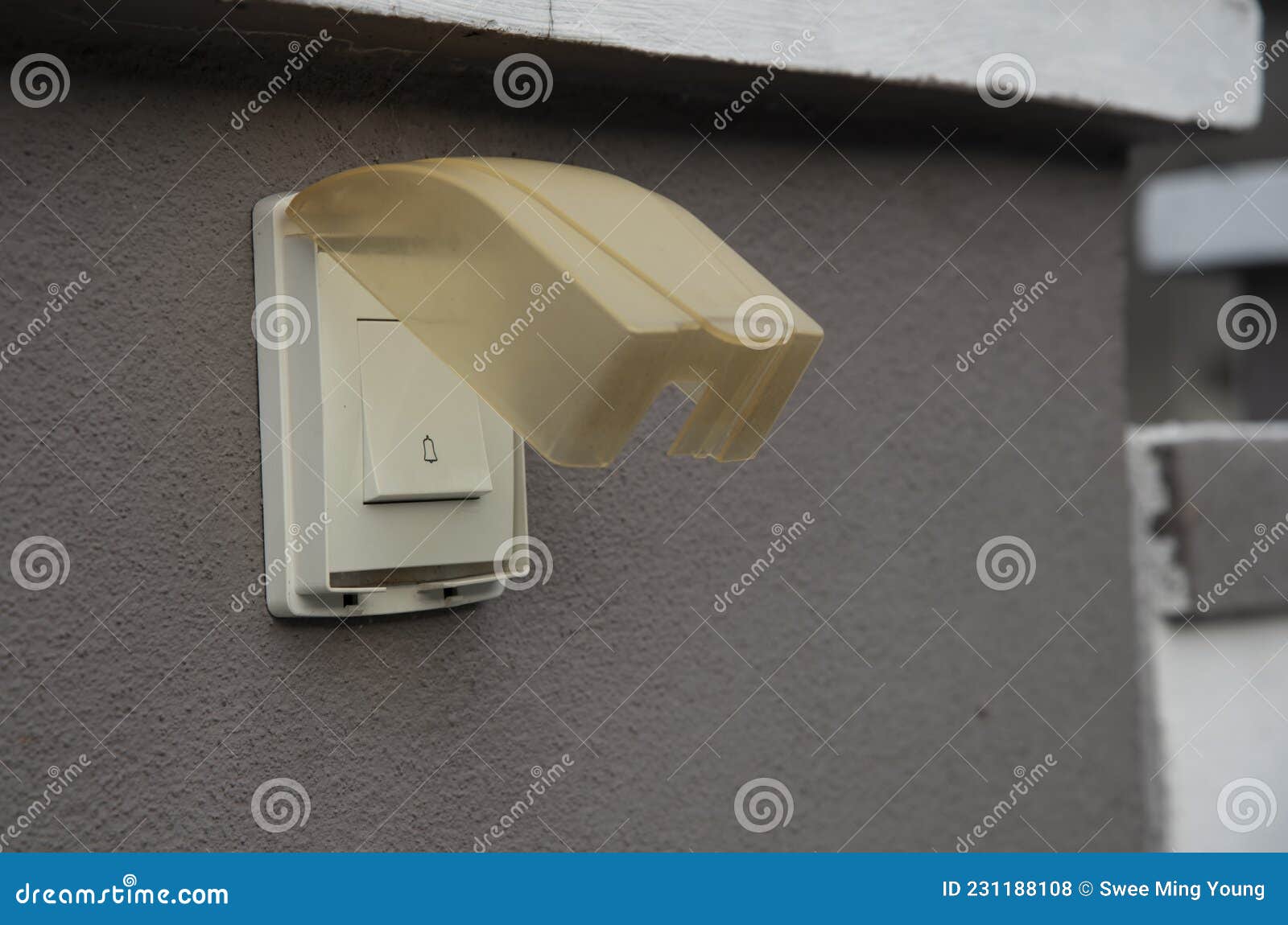 Plastic Doorbell Switch by the Entrance Wall. Stock Photo - Image of ...