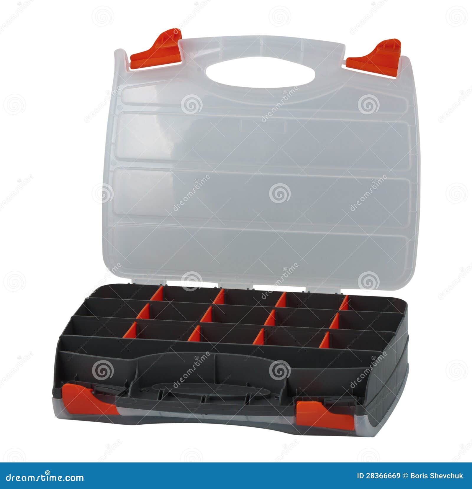 Plastic Doos Voor Hulpmiddelen, Spijkers En Schroeven Stock Afbeelding ...