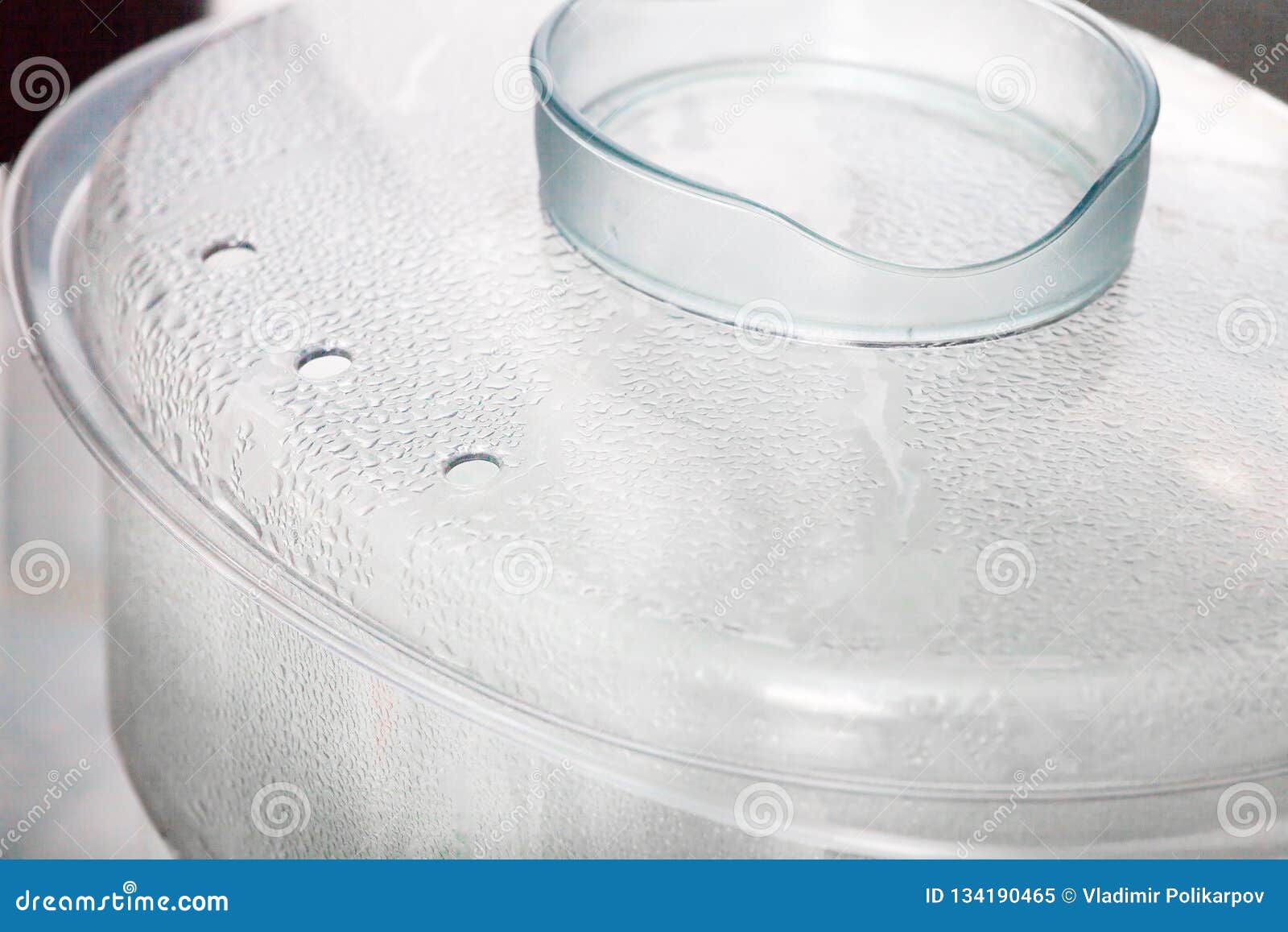 Plastic Double Boiler with Water Droplets on the Lid Stock Image ...