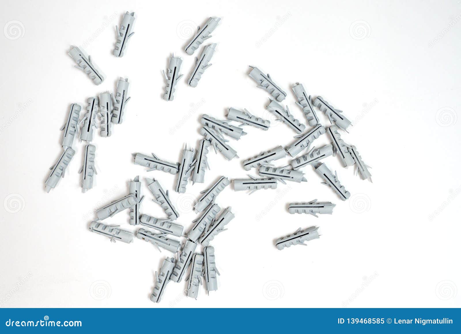 Plastic Dowel Pin or Wall Plugs on White Background Stock Image - Image ...