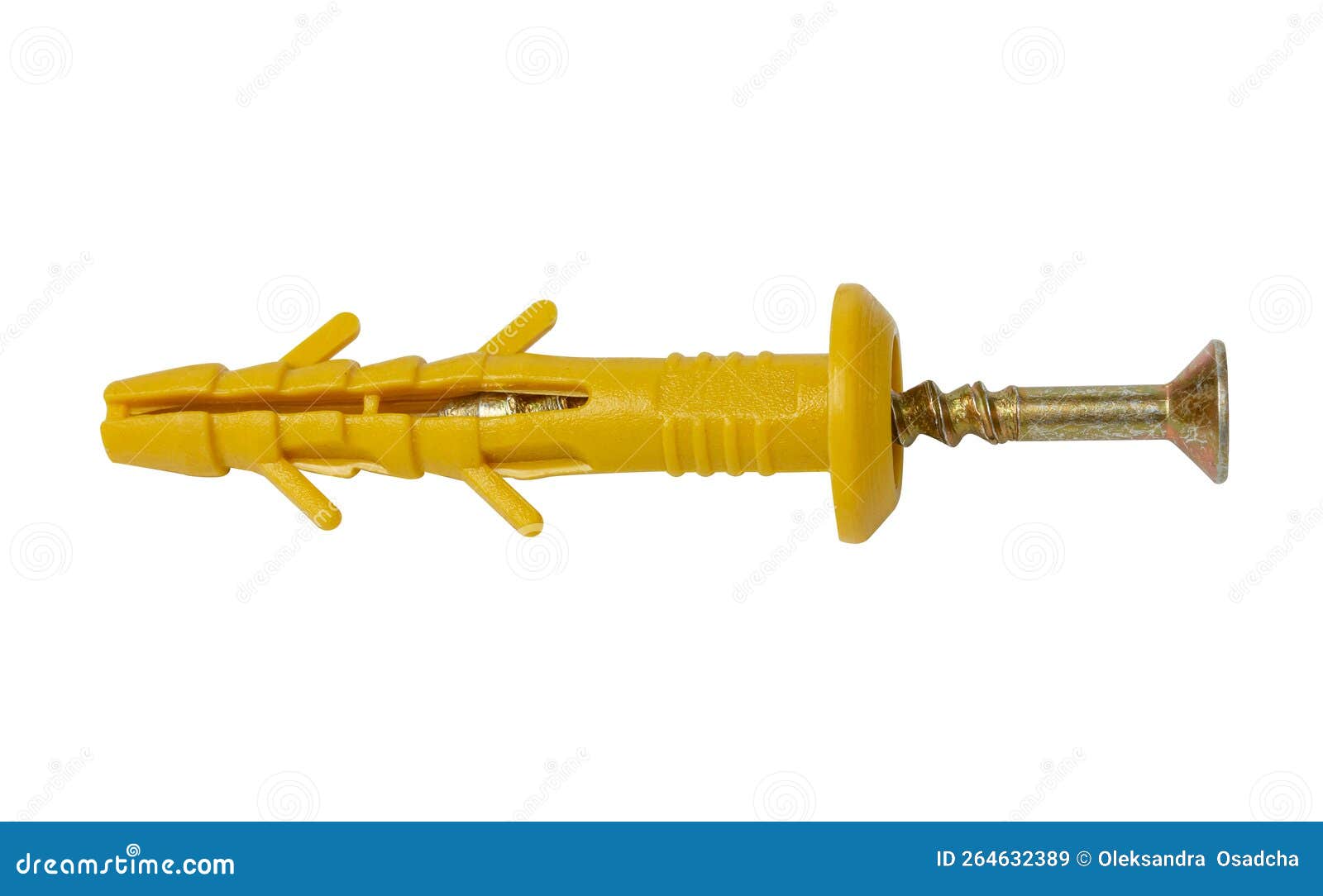 Plastic Dowel with a Self-tapping on a White Background. Stock Image ...