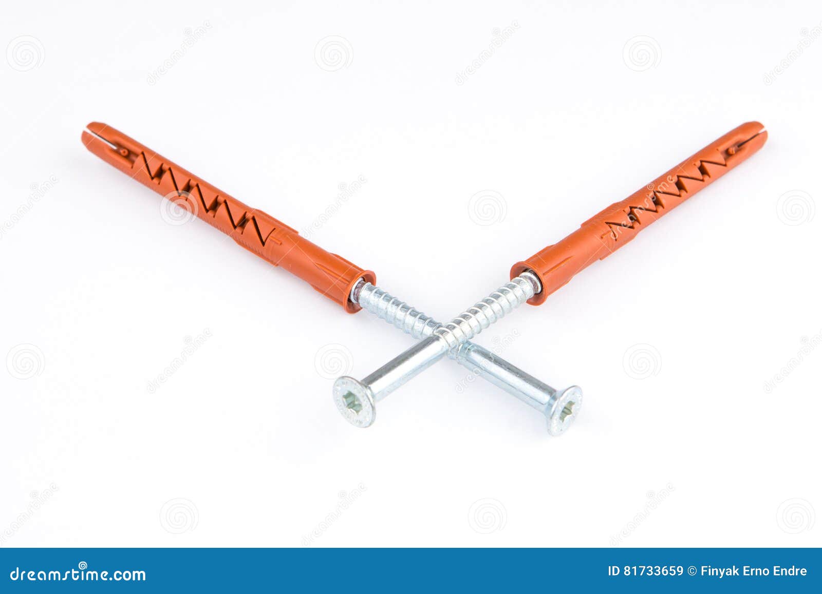 Dowel Pin Or Wall Plugs And Screws For Gypsum Board Royalty-Free Stock ...