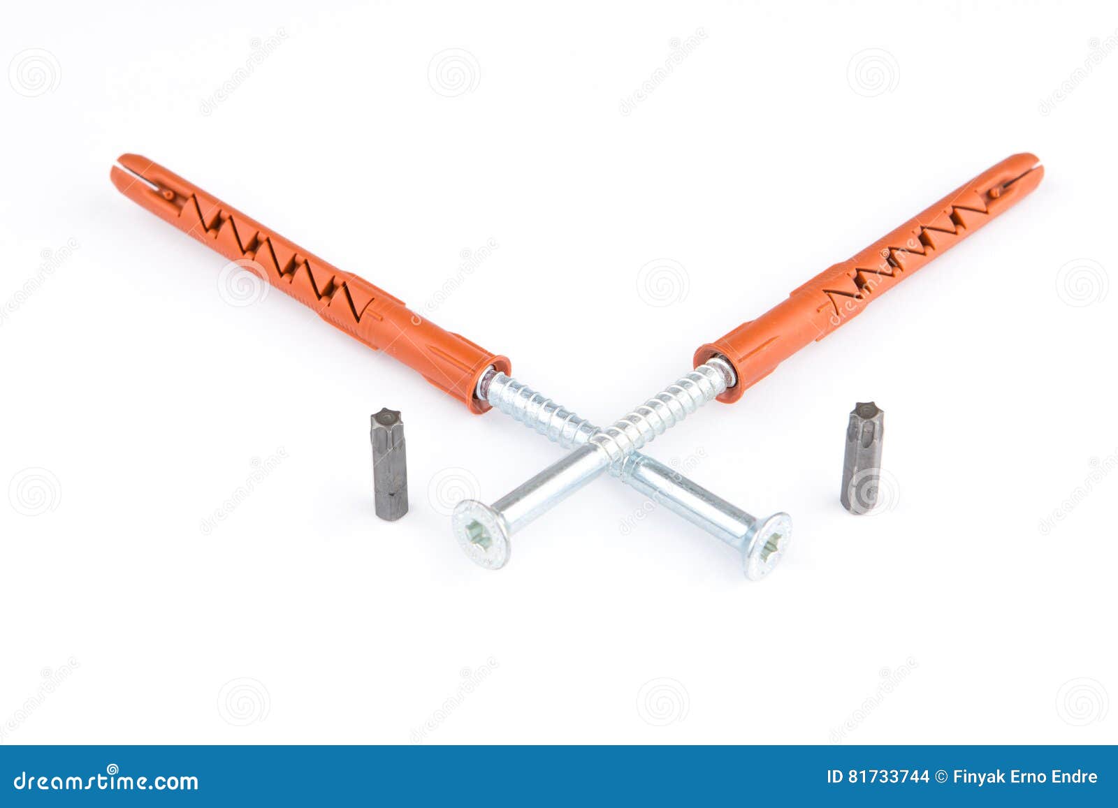 Dowel Pin Or Wall Plugs And Screws For Gypsum Board Royalty-Free Stock ...