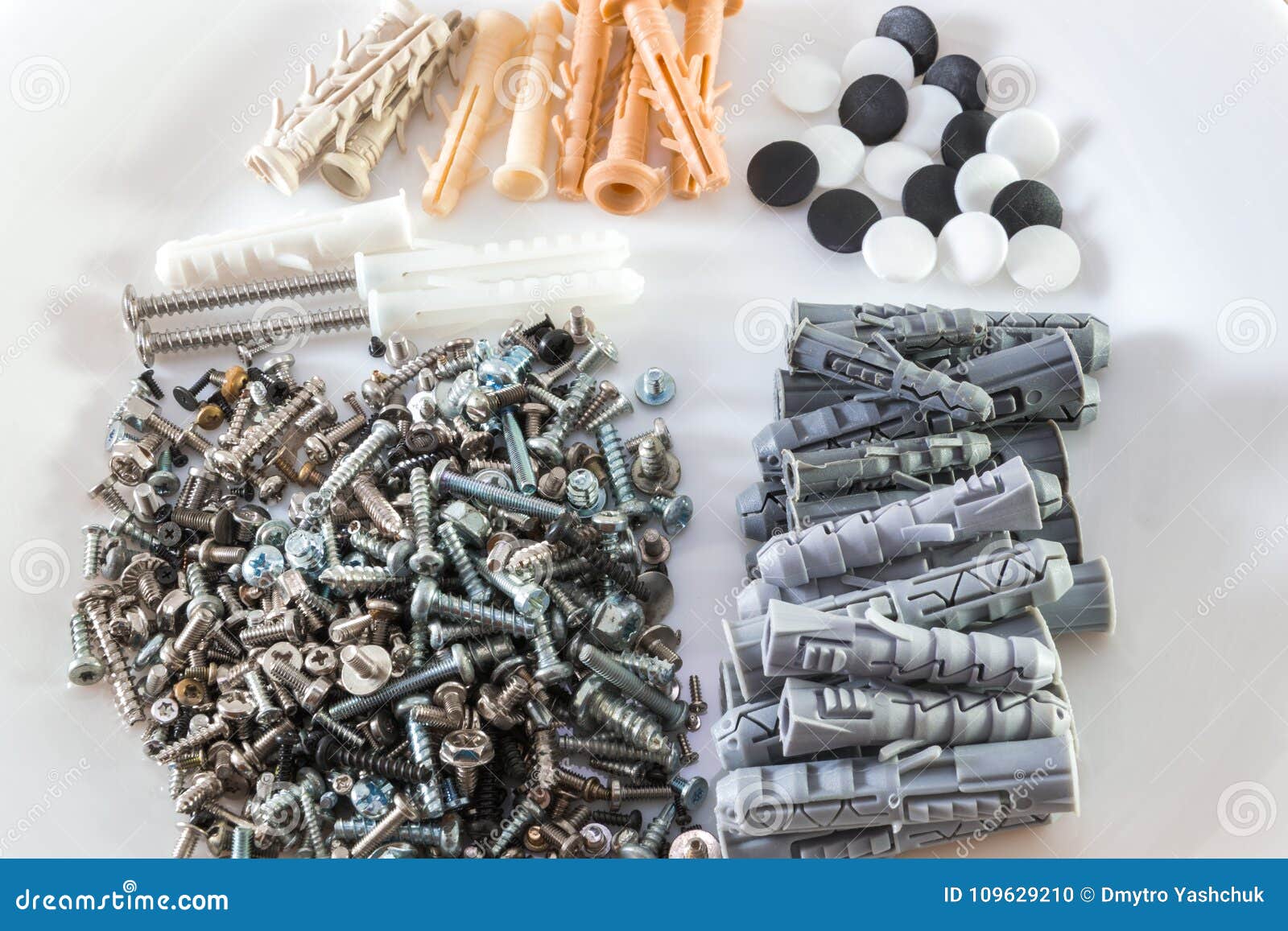 Dowel Pin Or Wall Plugs And Screws For Gypsum Board Royalty-Free Stock ...