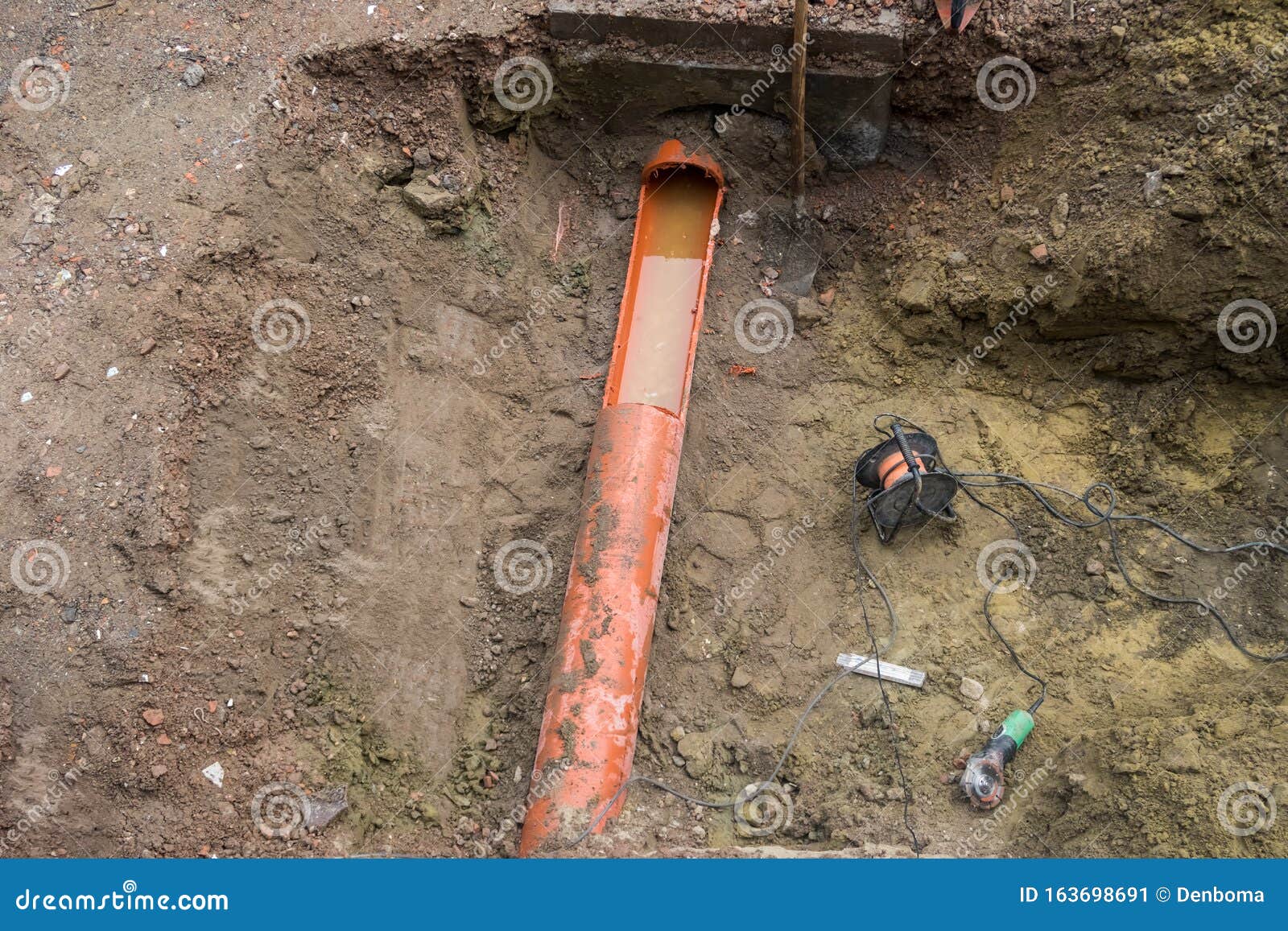 In the Ground There is a Plastic Tube for Shit Stock Image - Image of ...