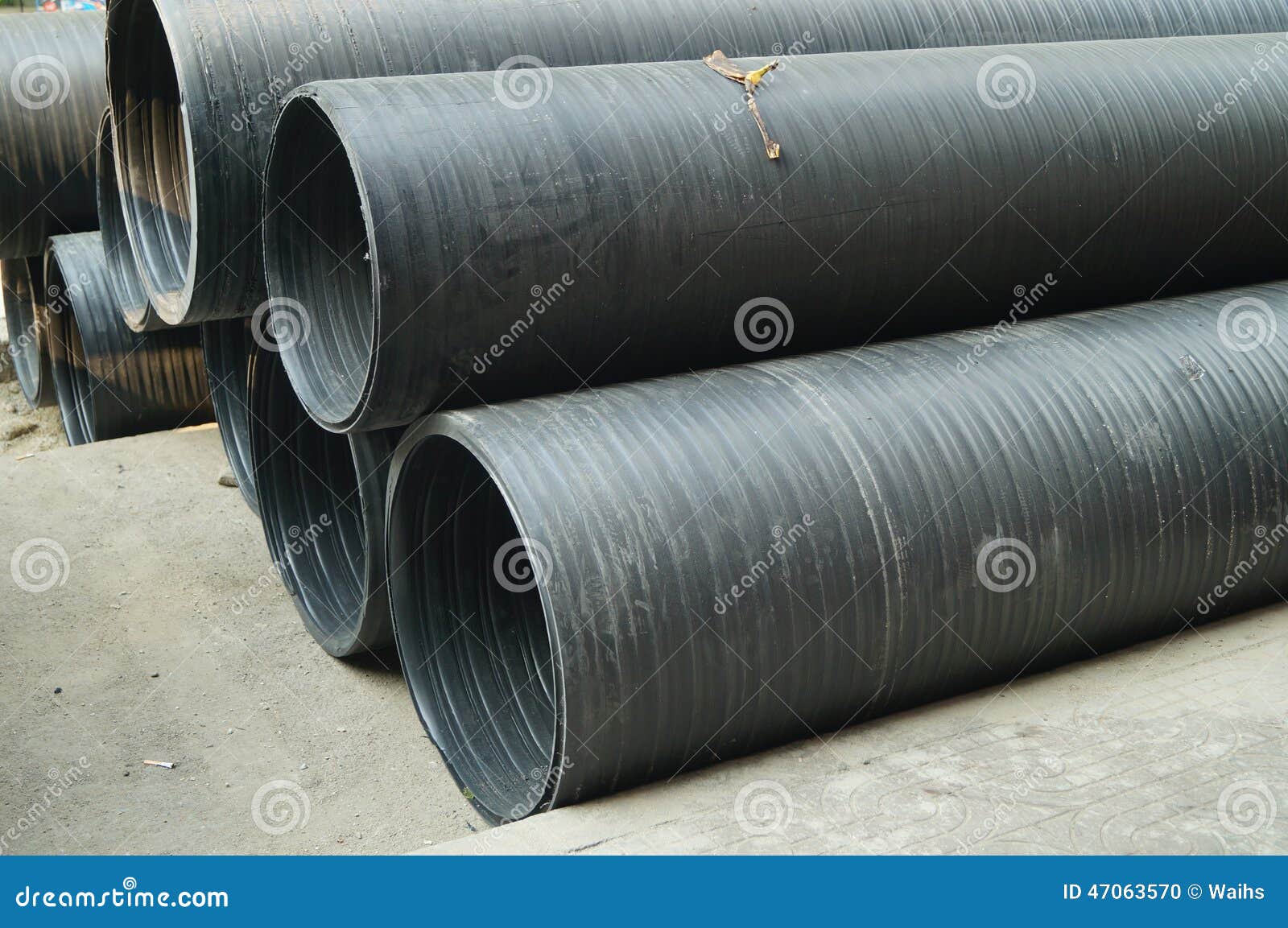 Plastic drainage pipe stock photo. Image of piling, plastic - 47063570