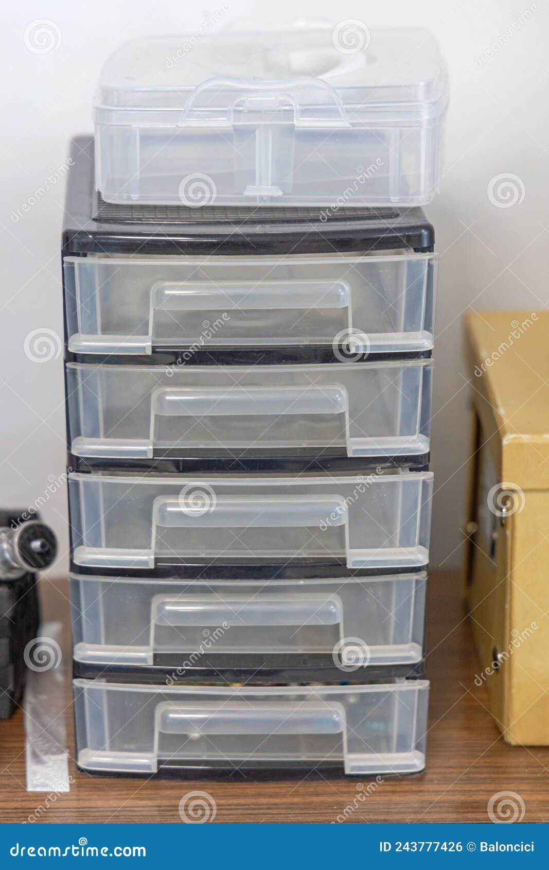 Plastic Drawers Organizer stock photo. Image of drawers - 243777426