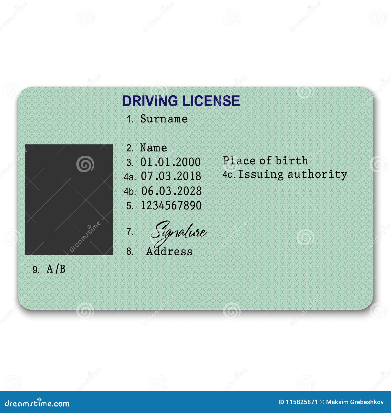 Plastic driver licence stock vector. Illustration of presentation ...