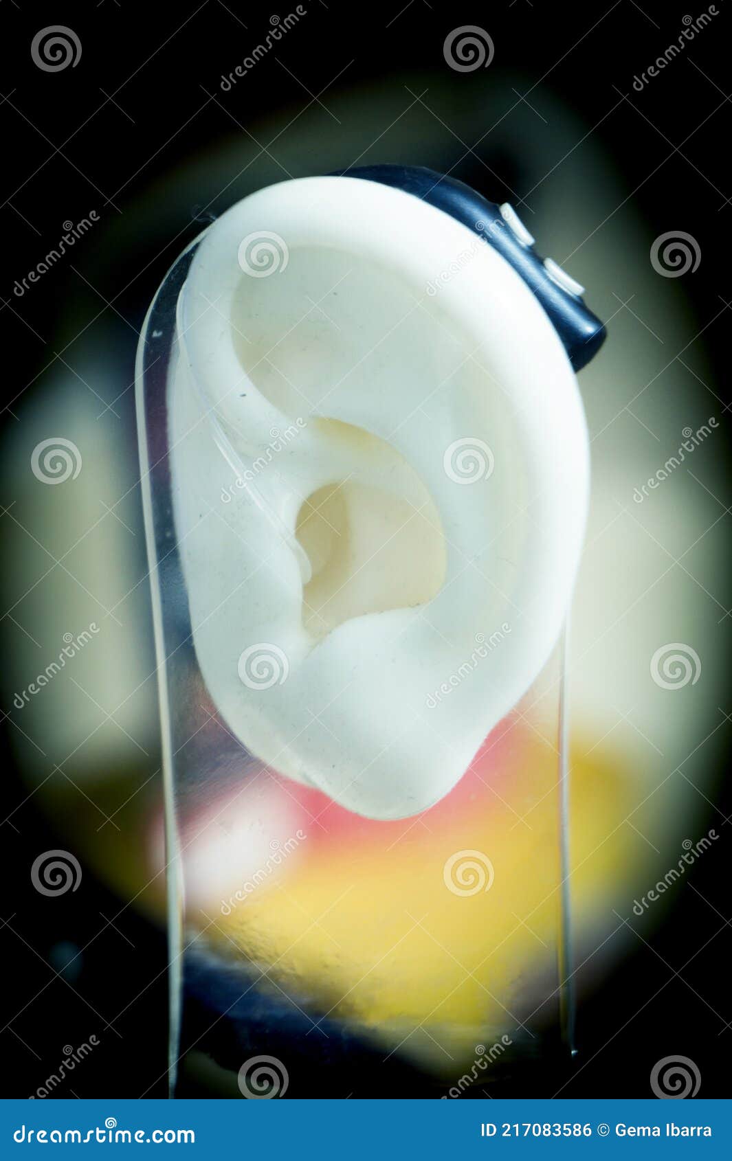Plastic Ear with Modern Hearing Aid Stock Photo - Image of deafness ...
