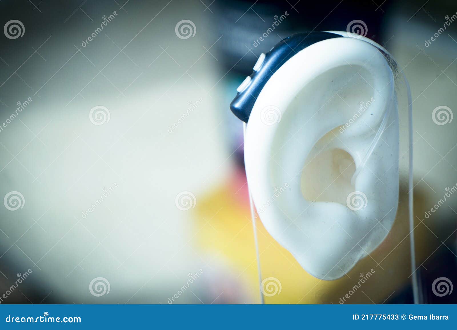 Plastic Ear with Modern Hearing Aid Stock Image - Image of hearing ...