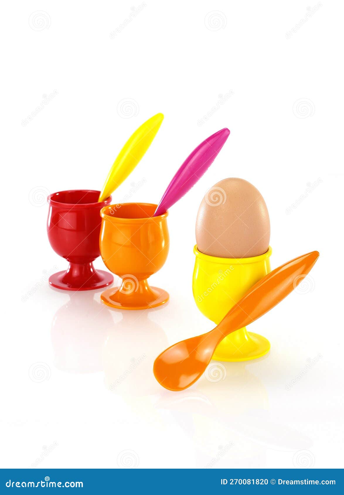 Plastic Egg Holders on Isolated Background Stock Photo - Image of cups ...