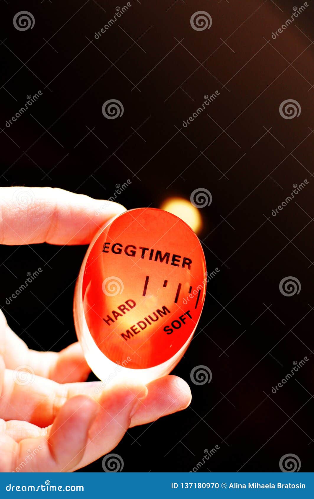 Plastic Egg Timer Hold in a White Hand. Stock Photo - Image of white ...