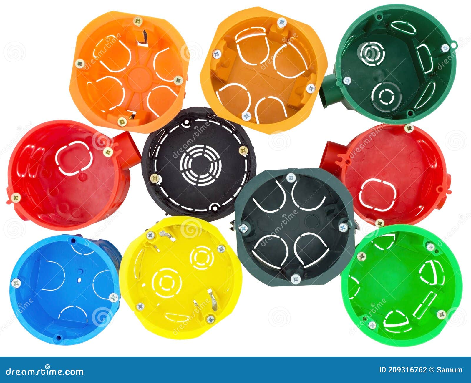 Plastic Electrical Junction Box Isolated on White Stock Photo - Image ...