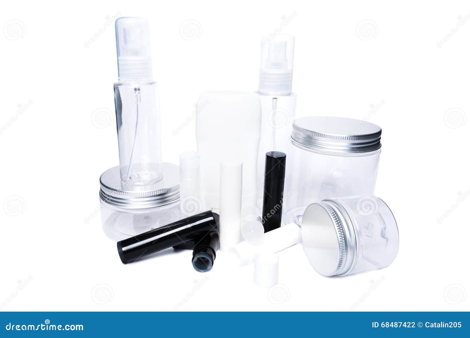 Plastic Empty New Recipients for Cosmetics Stock Photo - Image of ...