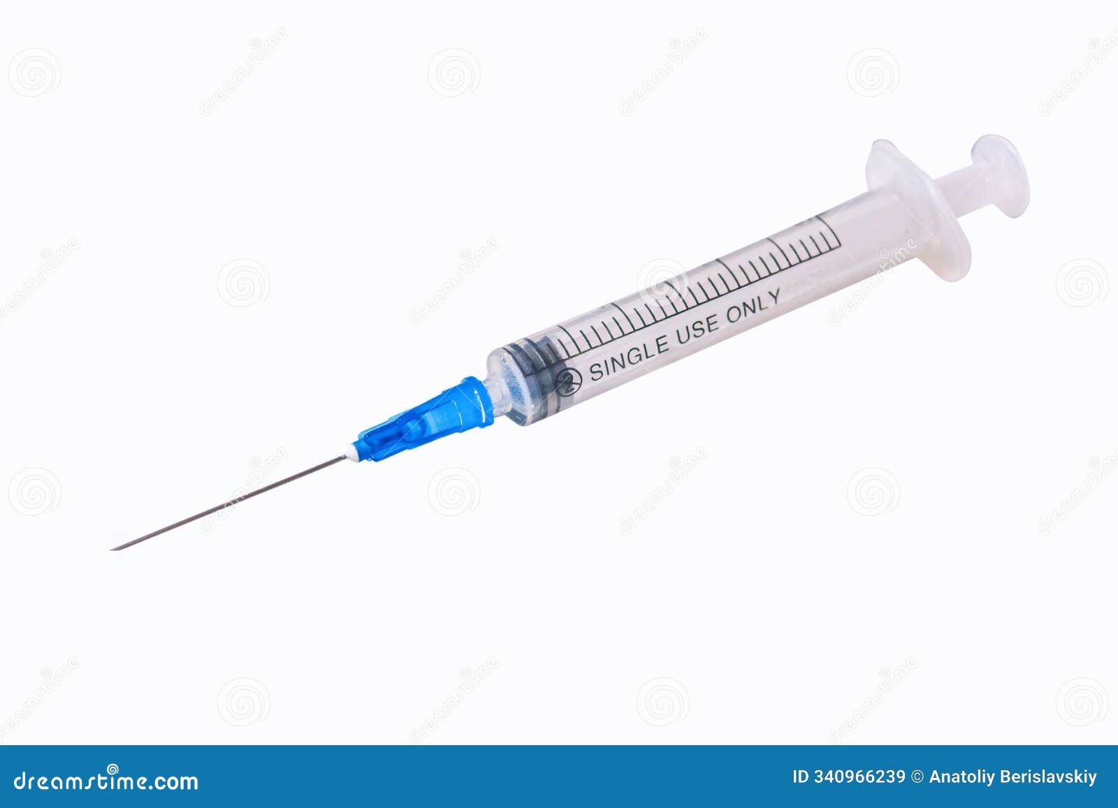 Plastic Empty Syringe Isolated on White Background. Stock Image - Image ...